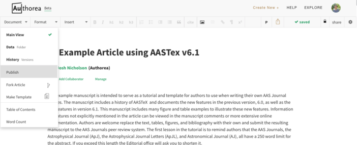 Use Authorea or Overleaf to Submit to AAS Journals - AAS Nova